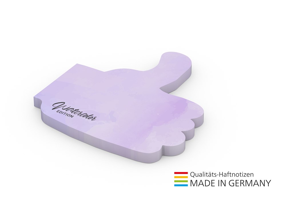 Form aus 100 x 72 mm green+blue inkl. 4C-Druck | auf den Haftnotizen ...