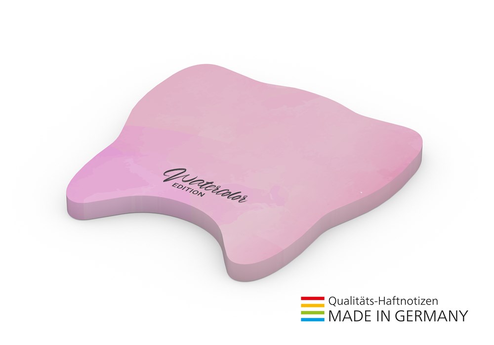 Form aus 100 x 72 mm green+blue inkl. 4C-Druck | auf den Haftnotizen ...